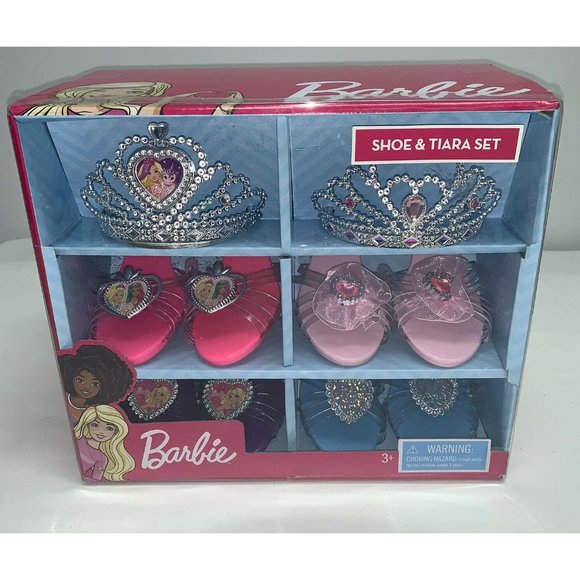 Barbie | Costumes | Barbie Shoe Tiara Dress Up Set Includes 2 Crowns ...